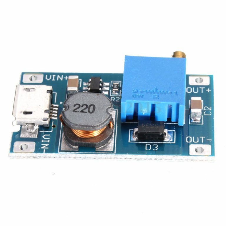 MT3608 2V-28V Micro-USB Step Up Boost Power Supply Voltage Converter ...