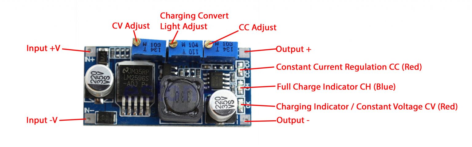 LM2596 Step-Down Constant Current and Constant Voltage (CC CV) Charging / Voltage and Current ...