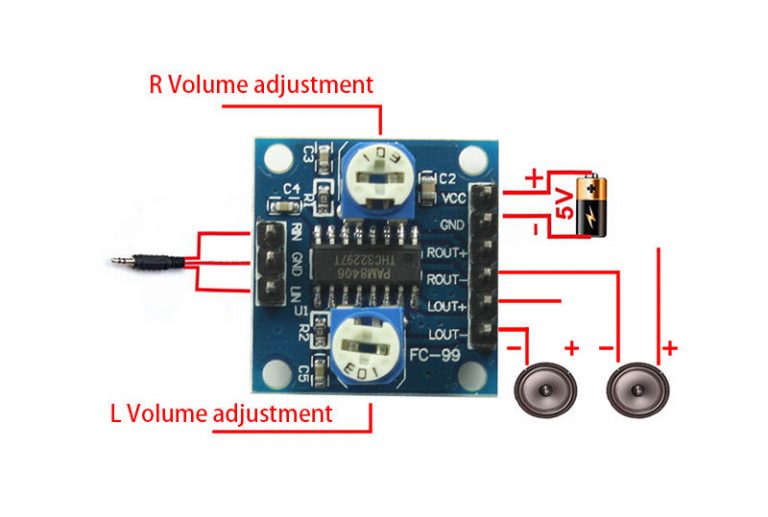 PAM8406 5W x 2 Class D Digital Stereo Audio Power Amplifier Module ...