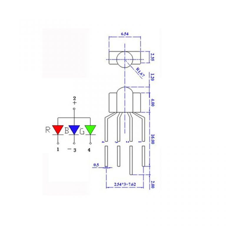 3MM 4 Pin Common Anode Diffused RGB LED – Envistia Mall Support