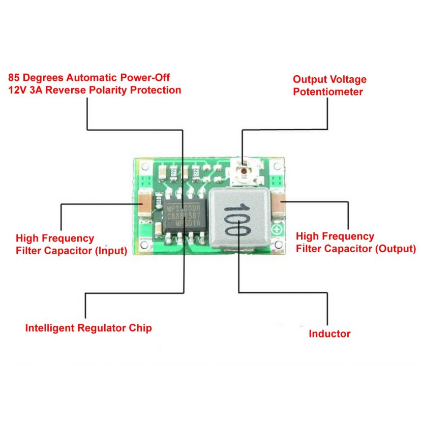 Mini360 Ultra-small Adjustable DC-DC Step-Down Power Supply Module ...