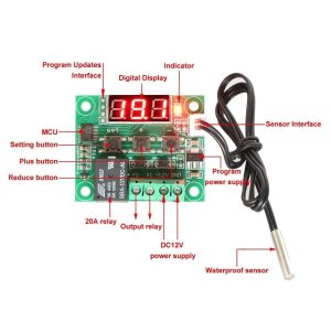 W1209 12V -50° to 110°C Digital Thermostat Temperature Controller ...