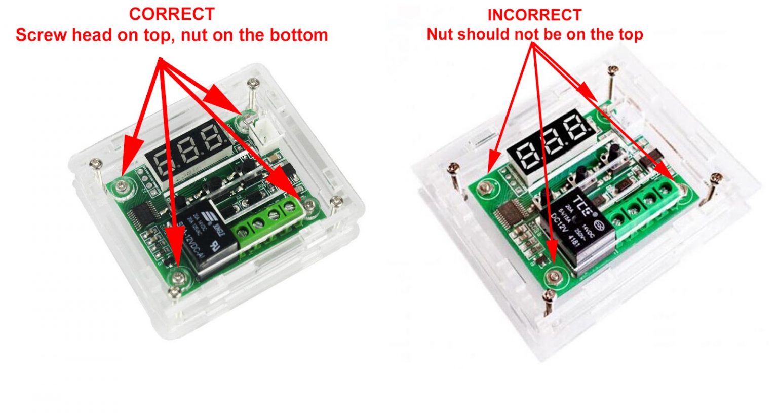 W1209 Temperature Controller Case Assembly Instructions - Envistia Mall Support