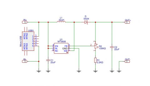 MT3608 2V-28V Micro-USB Step Up Boost Power Supply Voltage Converter ...